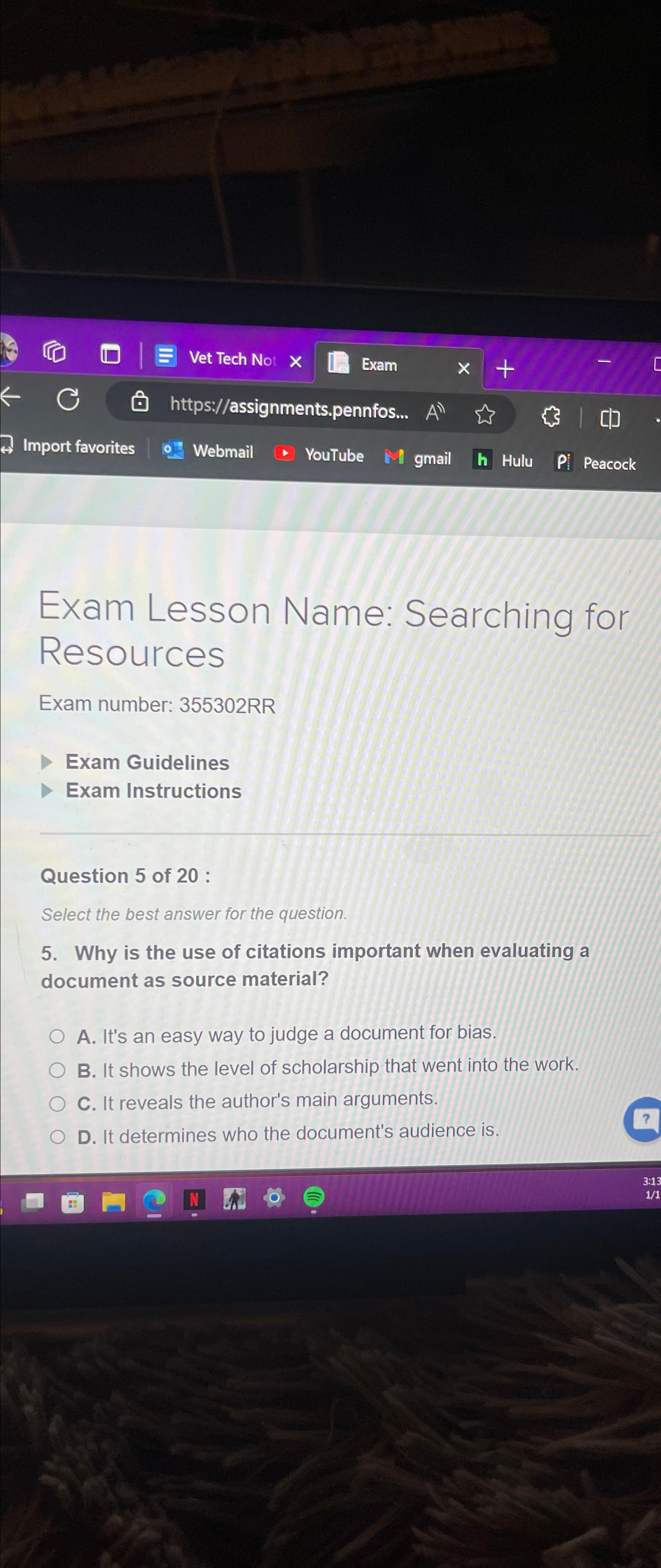 Solved Exam Lesson Name: Searching for ResourcesExam number: | Chegg.com