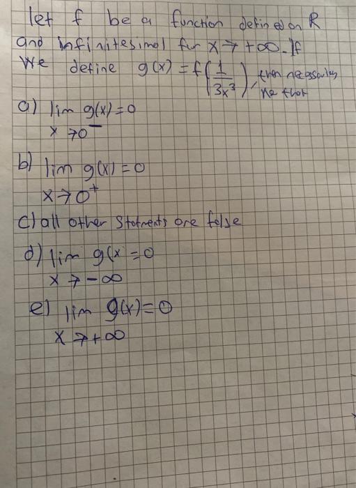 Solved We detine gox) = f ( 1 ) the rest let f be a function | Chegg.com