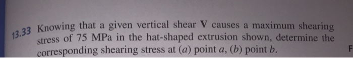 Solved 13.33 Knowing that a given vertical shear V causes a | Chegg.com