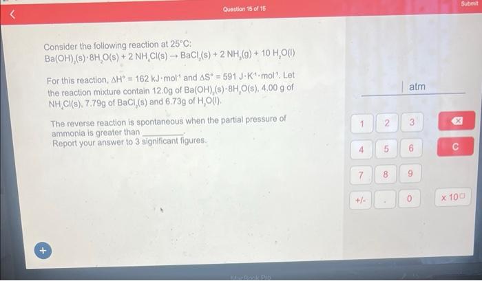 Solved For the following reaction H2( g)+I2(g) =2HI(g) | Chegg.com