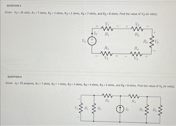 Solved Given: V0=30 volts, R1=7 ohms, R2=3 ohms, R3=2 ohms, | Chegg.com