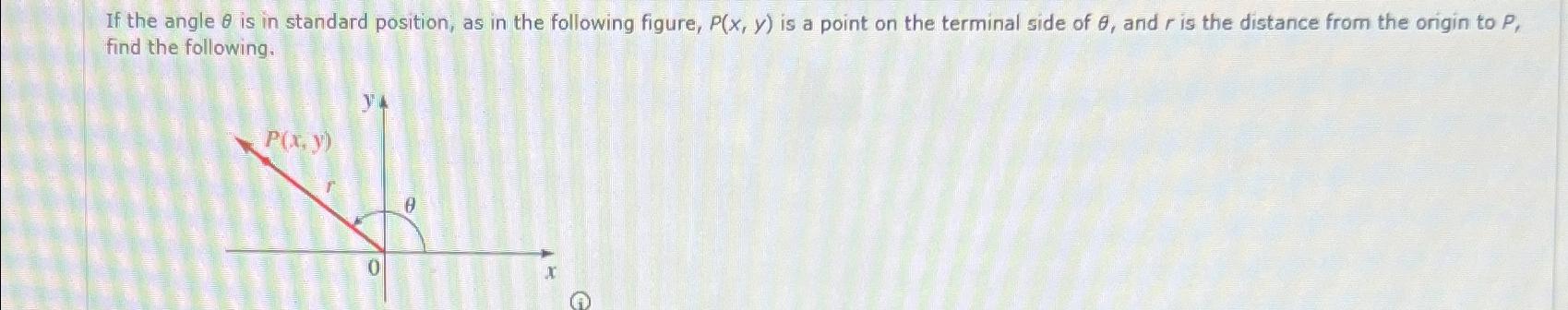 If the angle \\\\theta is in standard position, as | Chegg.com