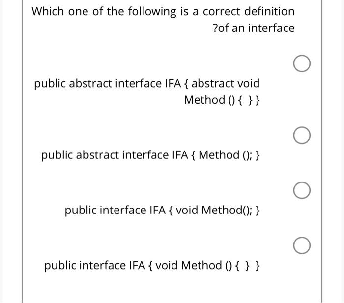 Solved Which one of the following is a correct definition | Chegg.com