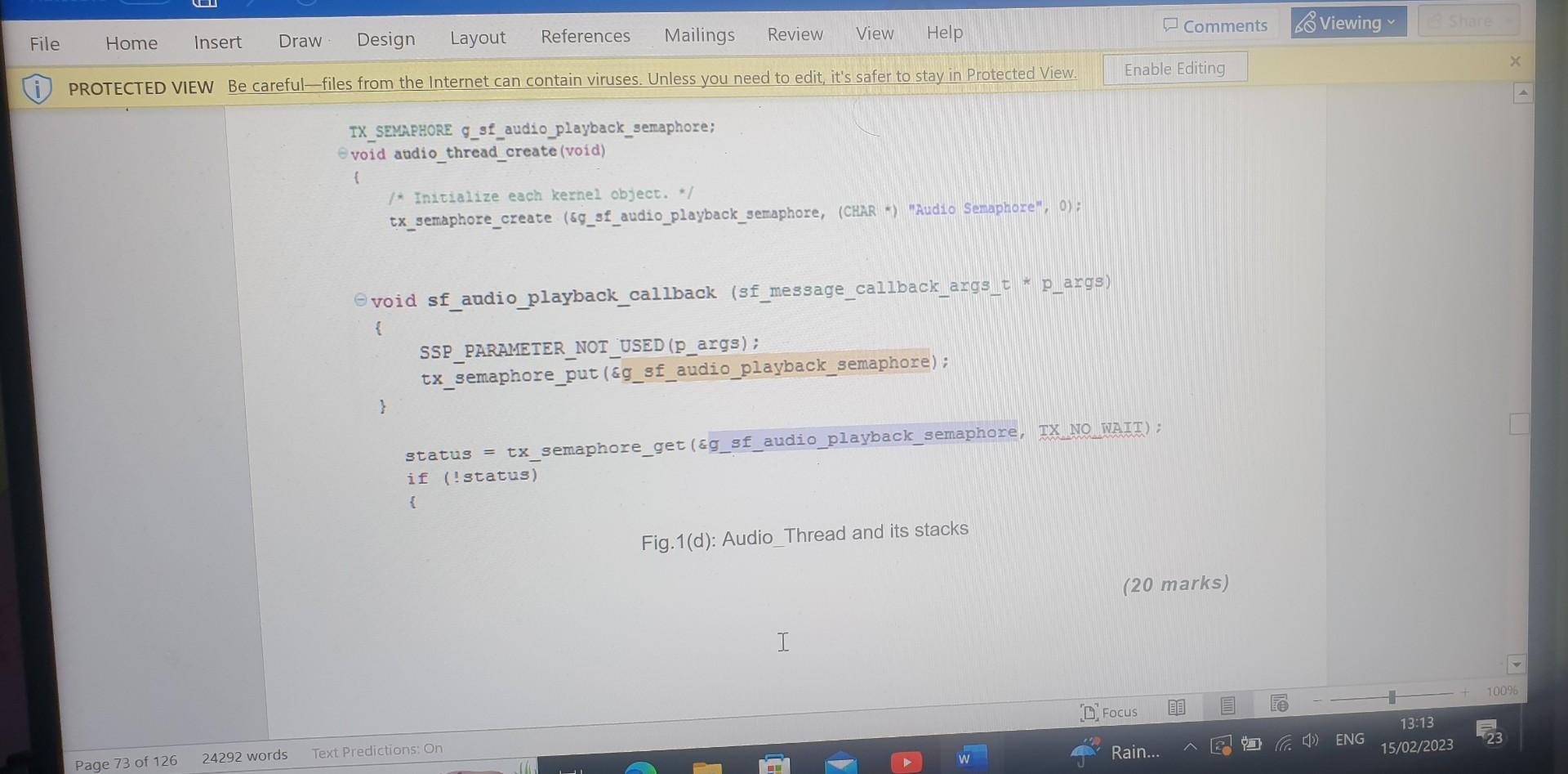 Solved (h) Semaphore and a Mutex are two inter-task | Chegg.com