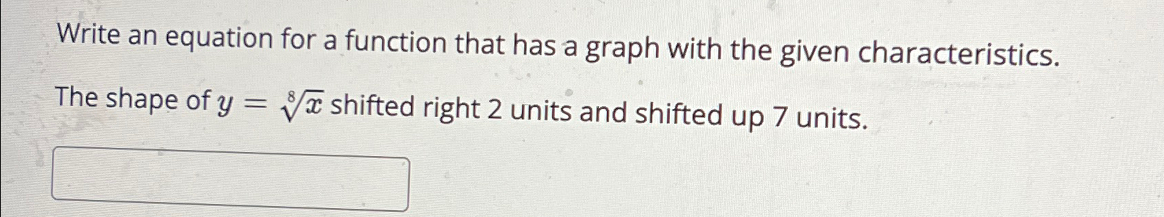 Solved Write an equation for a function that has a graph | Chegg.com