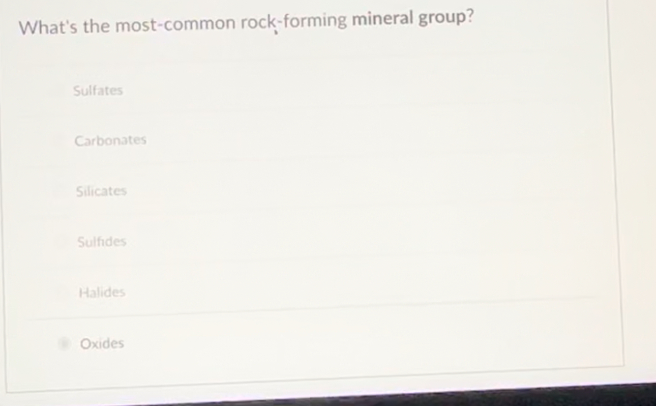 Solved What's the most-common rock-forming mineral | Chegg.com
