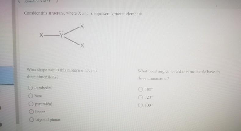 Solved Question 5 of 11 Consider this structure, where X and | Chegg.com