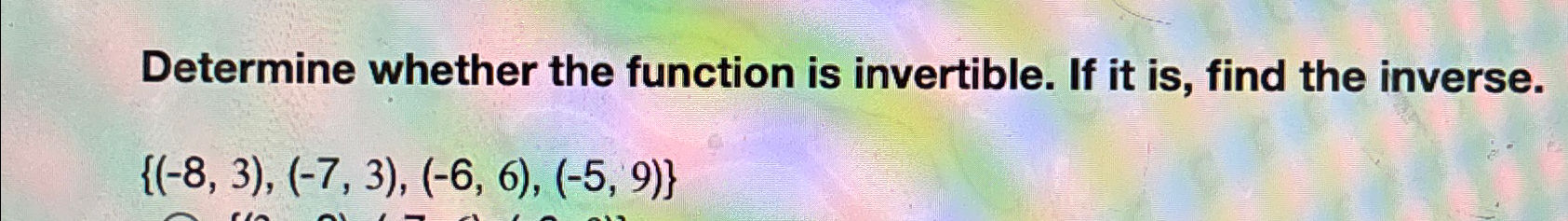 Solved Determine whether the function is invertible. If it | Chegg.com