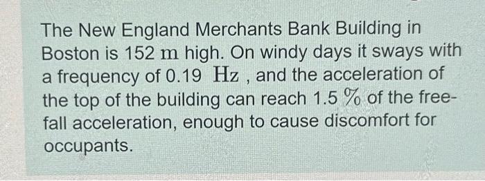 Solved The New England Merchants Bank Building in Boston is | Chegg.com
