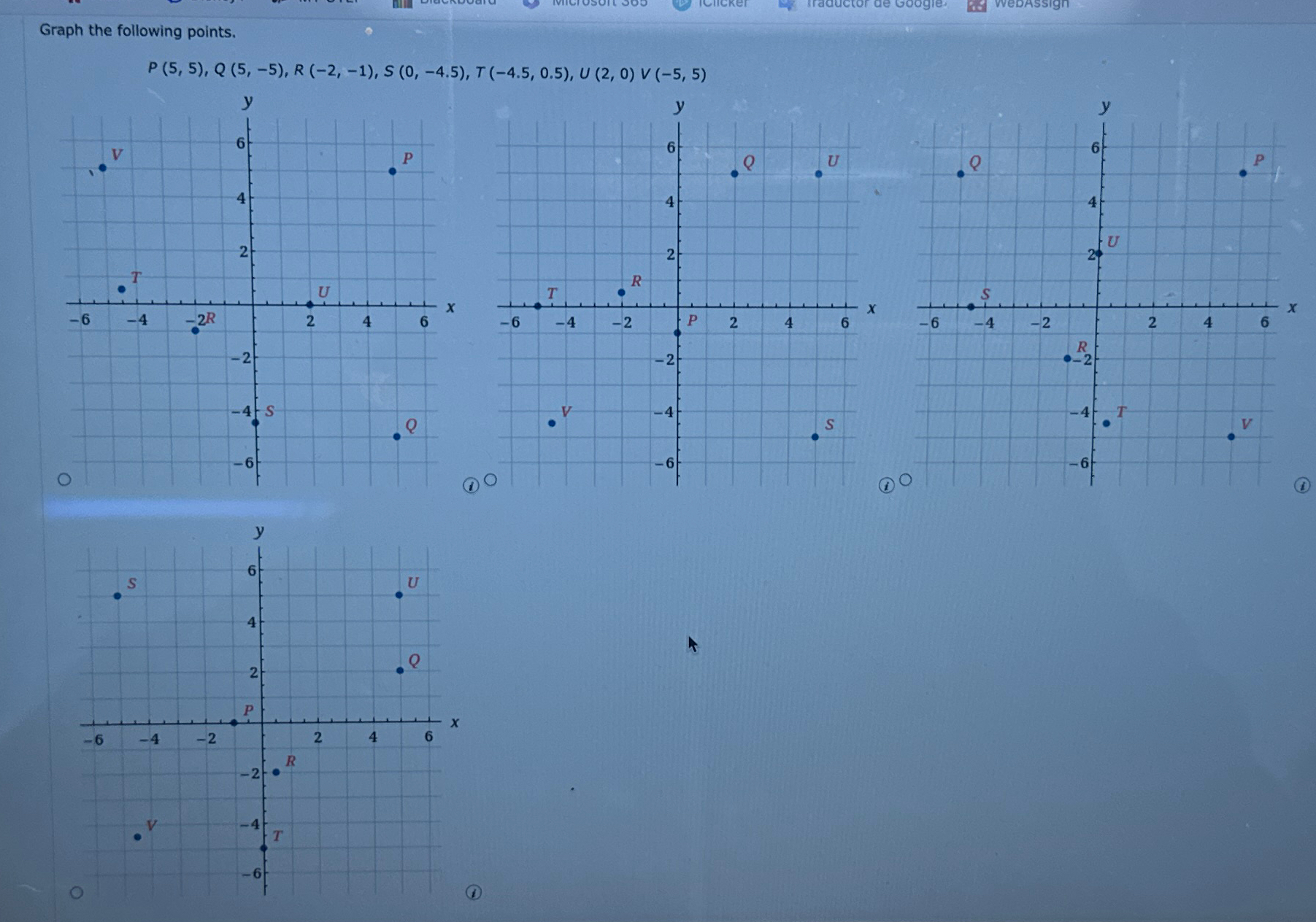 Graph the following points On different graphs | Chegg.com