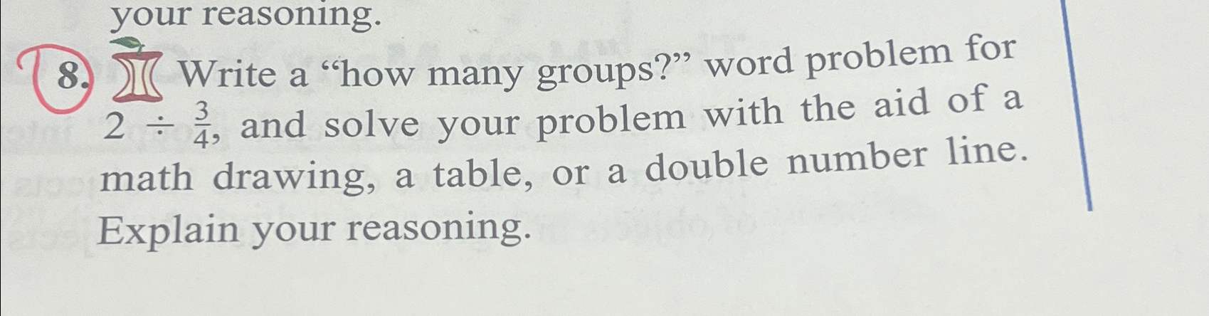 Solved (8.) 2 ﻿Write a "how many groups?" word problem for | Chegg.com