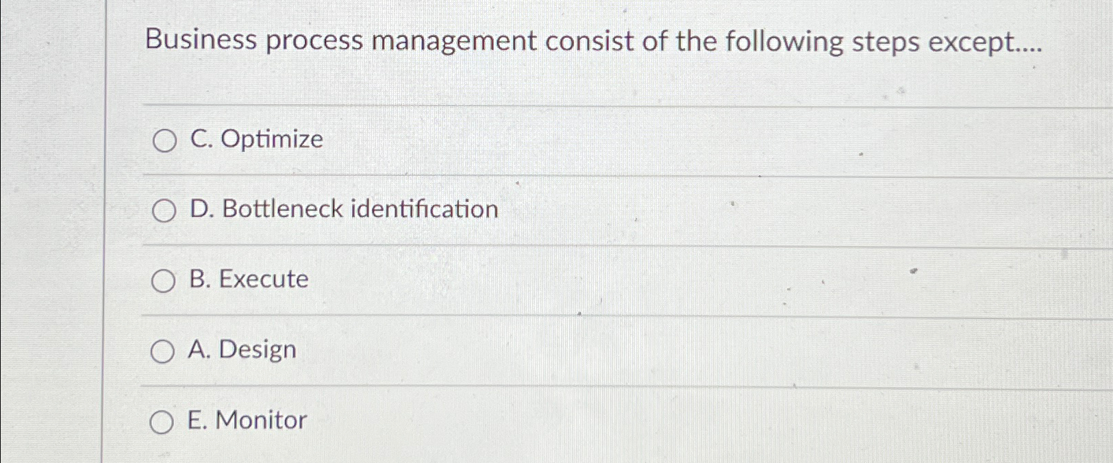 Solved Business process management consist of the following | Chegg.com