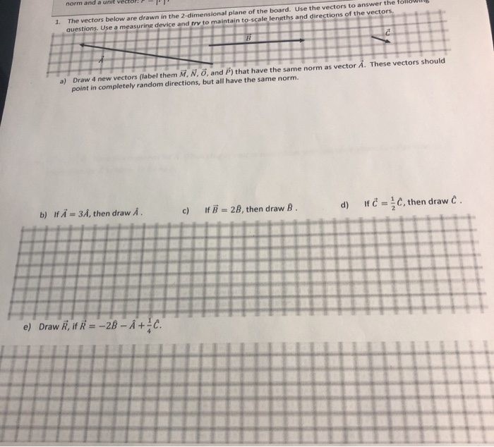 Solved Norm And A Unit Vec 1 The Vectors Below Are Drawn In