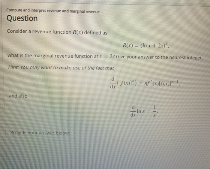 Solved Compute and interpret revenue and marginal revenue | Chegg.com