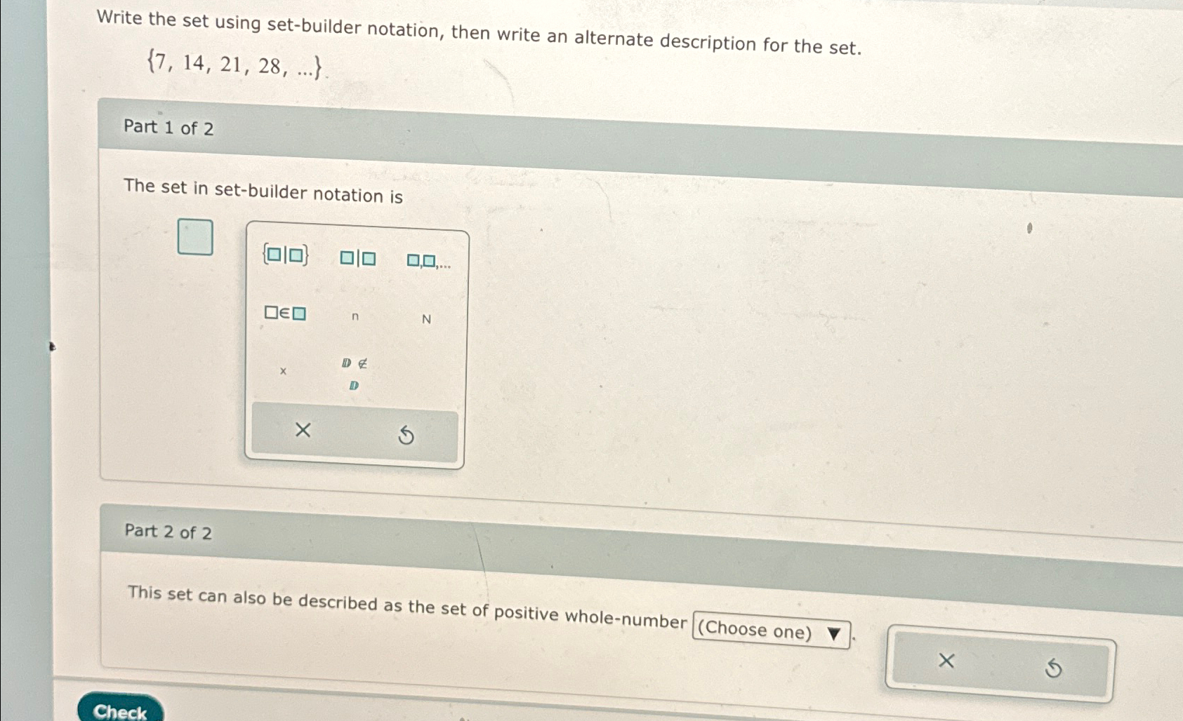 Solved Write The Set Using Set Builder Notation Then Write 8949
