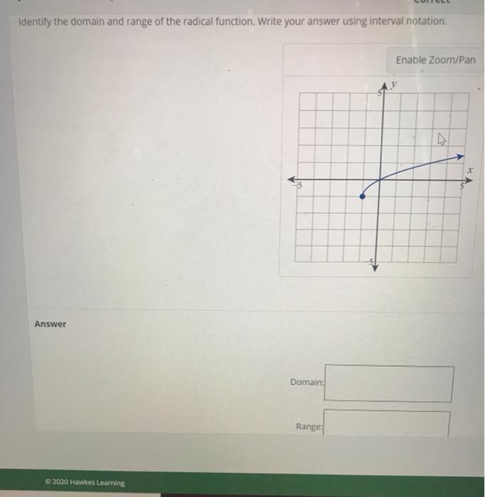 Solved Identify the domain and range of the radical | Chegg.com