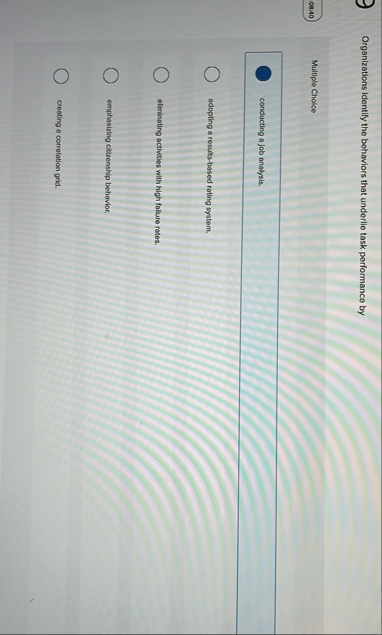Solved Organizations identify the behaviors that underlie | Chegg.com