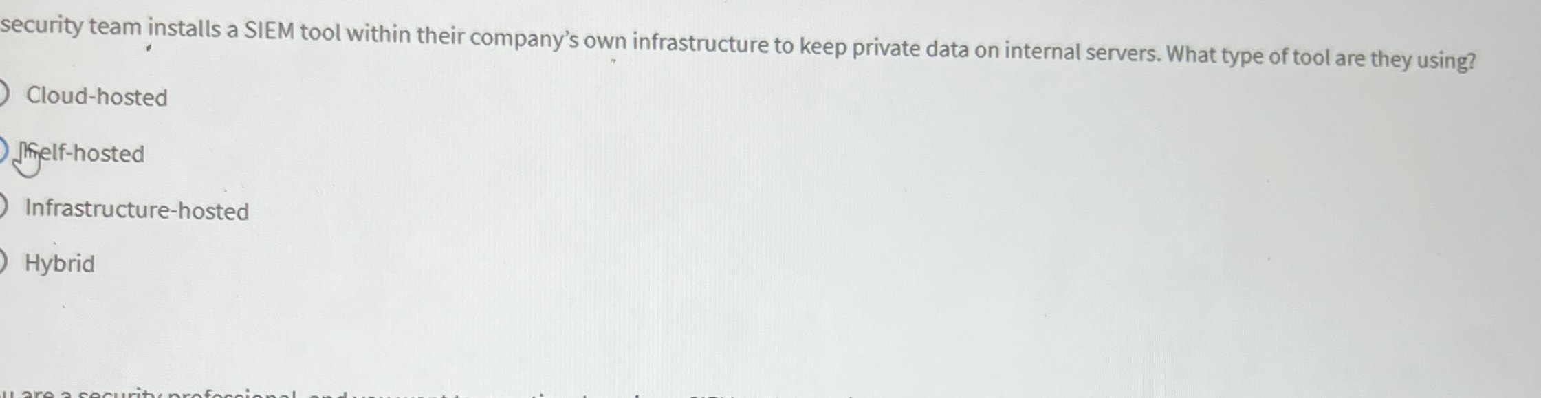 Solved security team installs a SIEM tool within their | Chegg.com