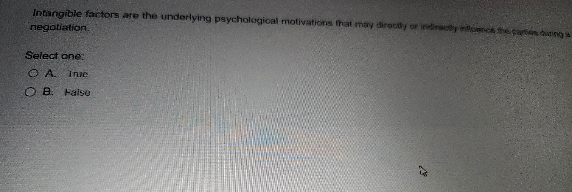 Solved Intangible factors are the underlying psychological | Chegg.com