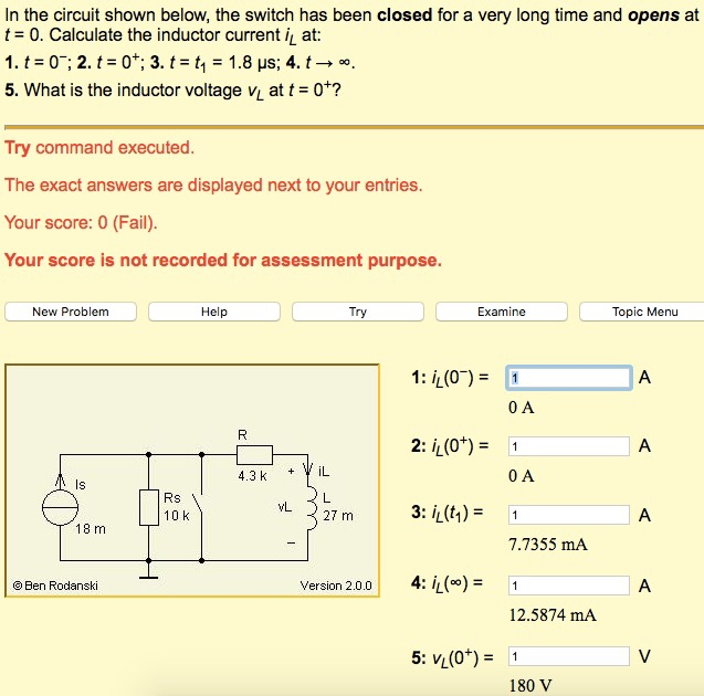 Solved In the circuit shown below, the switch has been | Chegg.com