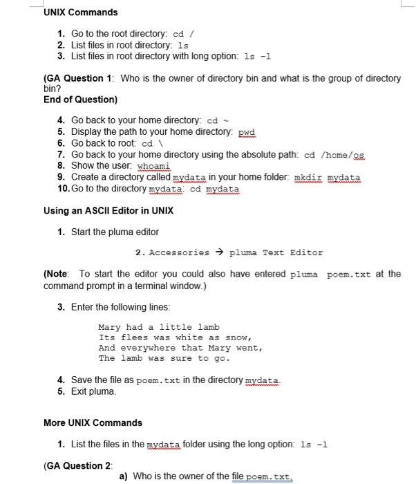 Solved www UNIX Commands 1. Go to the root directory: cd / | Chegg.com