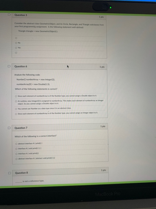 Solved D Question 2 1 pts Which of the following declares an | Chegg.com