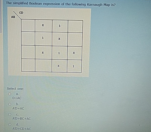 Solved The simplified Boolean expression of the following | Chegg.com