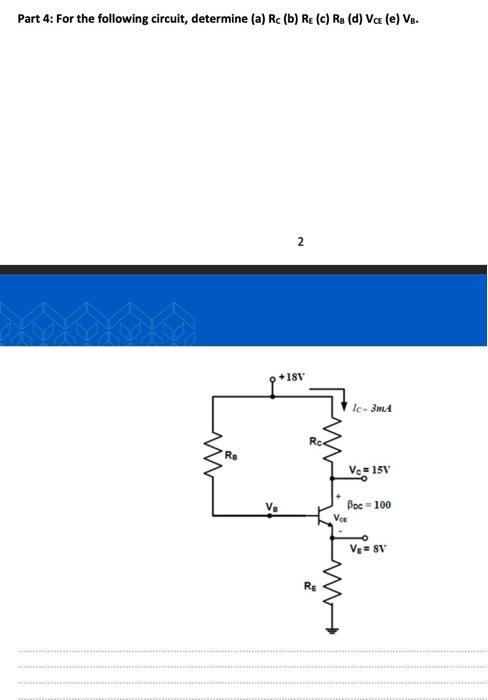 Solved Part 3: Draw the DC load line and determine the | Chegg.com