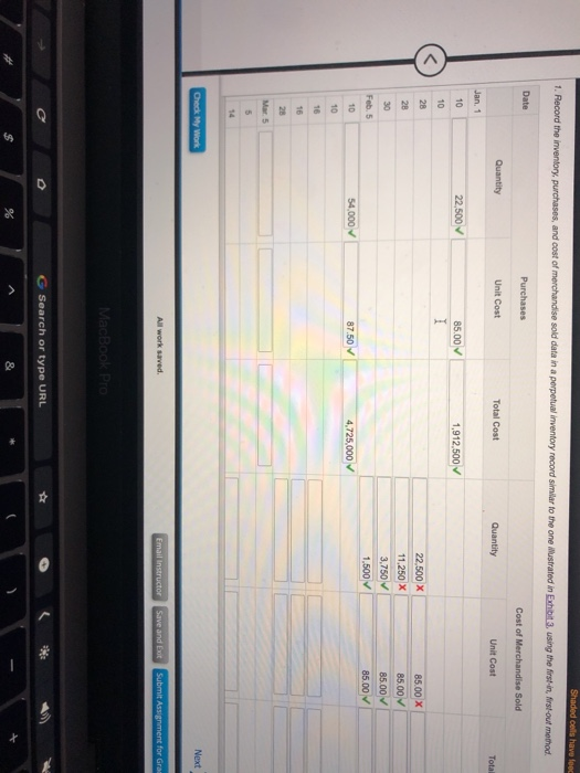 Solved FIFO perpetual Inventory Instructions FIFO Chart of | Chegg.com