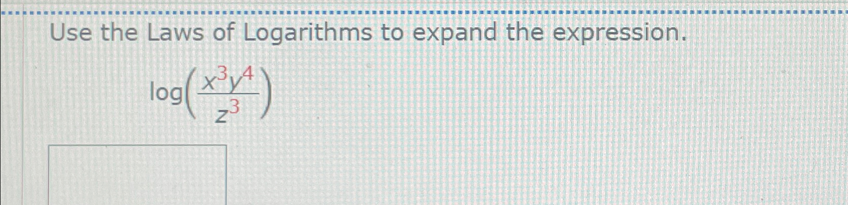 Solved Use the Laws of Logarithms to expand the | Chegg.com