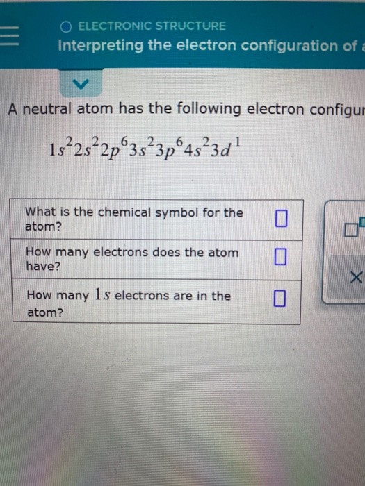 Solved O ELECTRONIC STRUCTURE Interpreting the electron | Chegg.com