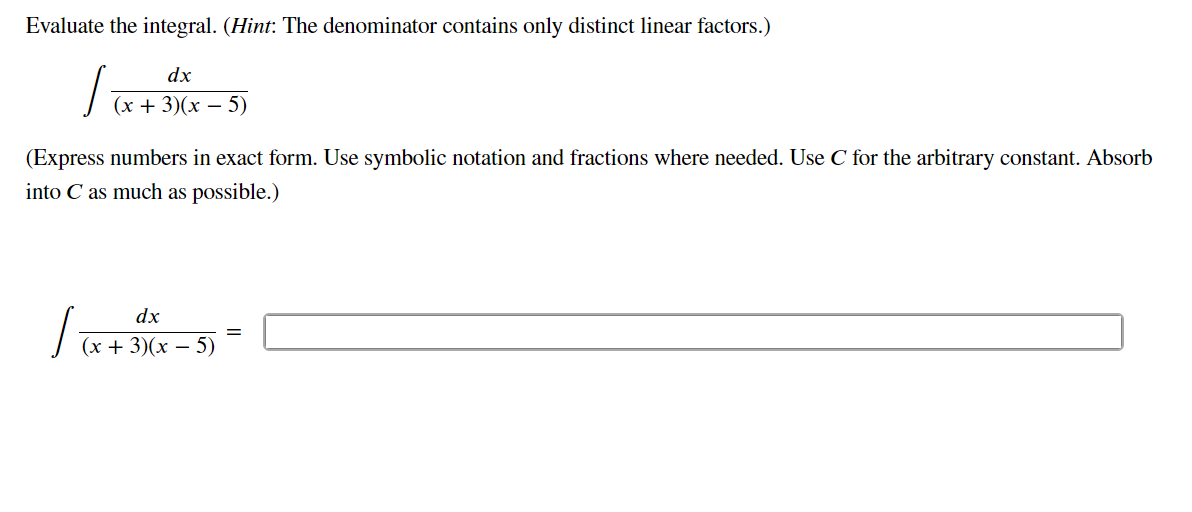 Solved Evaluate the integral. (Hint: The denominator | Chegg.com