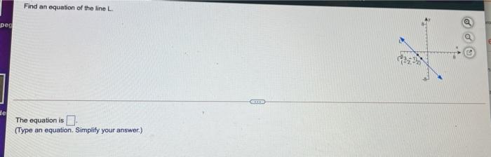 Solved Find an equation of the line L pes le The equation is | Chegg.com