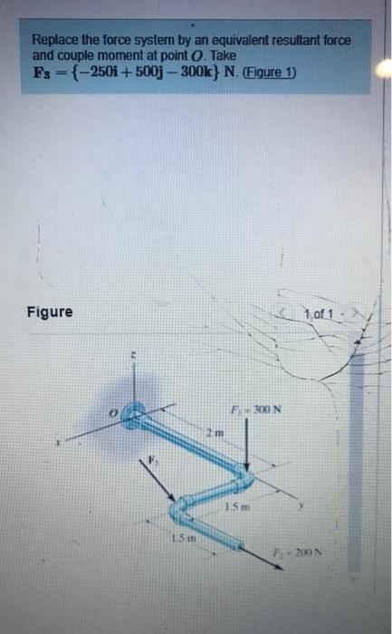 Solved Replace the force system by an equivalent resultant | Chegg.com