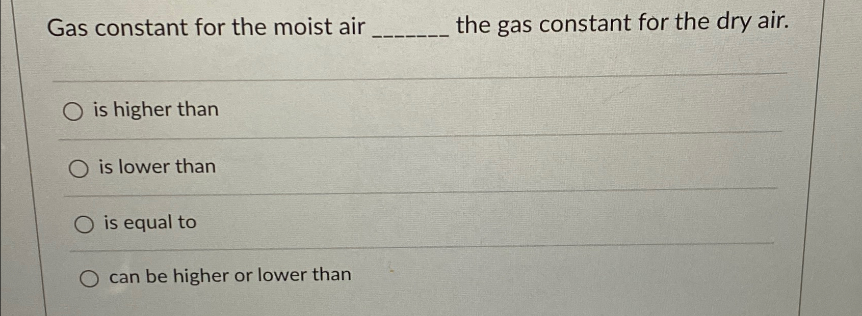 Solved Gas constant for the moist air the gas constant for | Chegg.com