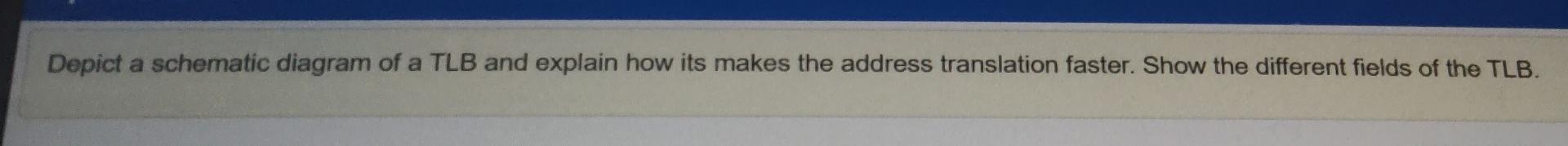 Solved Depict a schematic diagram of a TLB and explain how | Chegg.com