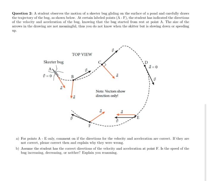 Solved Question 2: A student observes the motion of a | Chegg.com