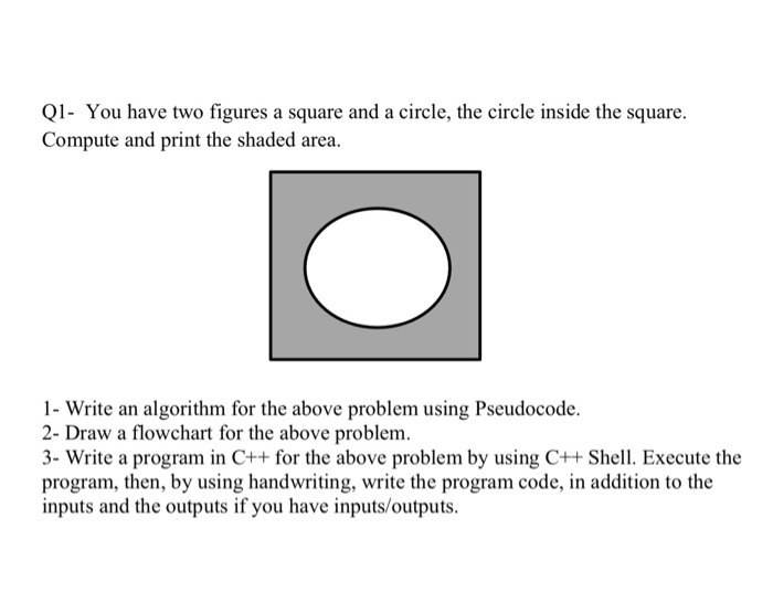 Solved Q1- You have two figures a square and a circle, the | Chegg.com