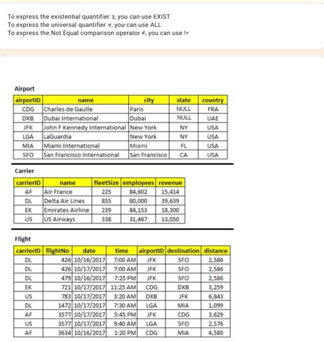Solved To express the existential quantifier 3, you can use | Chegg.com