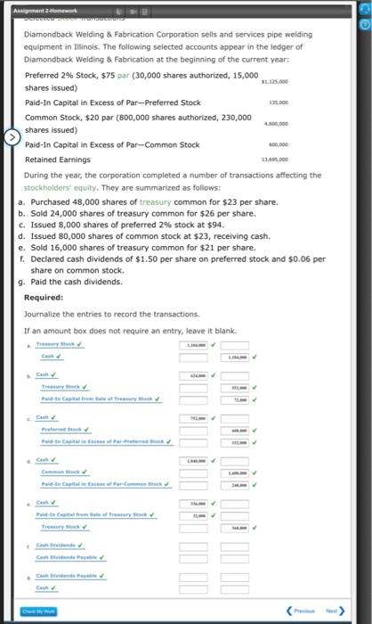 Solved Assignment 2 Homework 4,600,000 Diamondback Welding & | Chegg.com