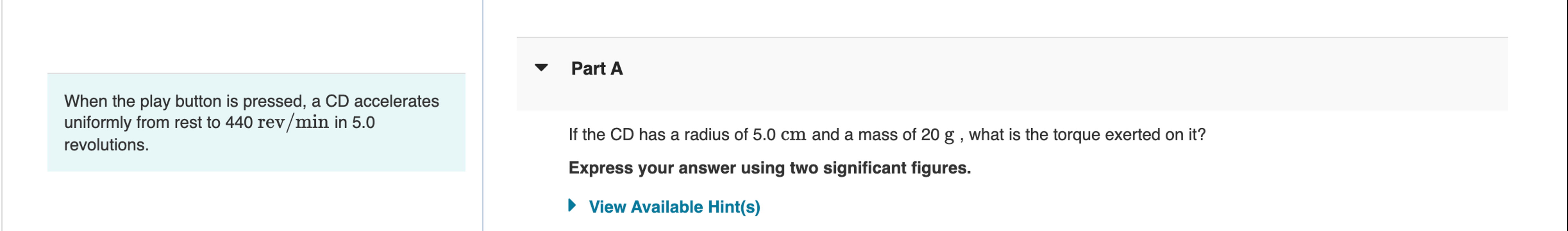 Solved When the play button is pressed, a CD | Chegg.com