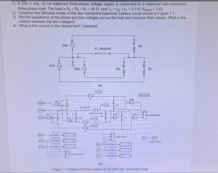 Solved 1) A 230 V mms, 50 Hz balanced three phase voltage | Chegg.com