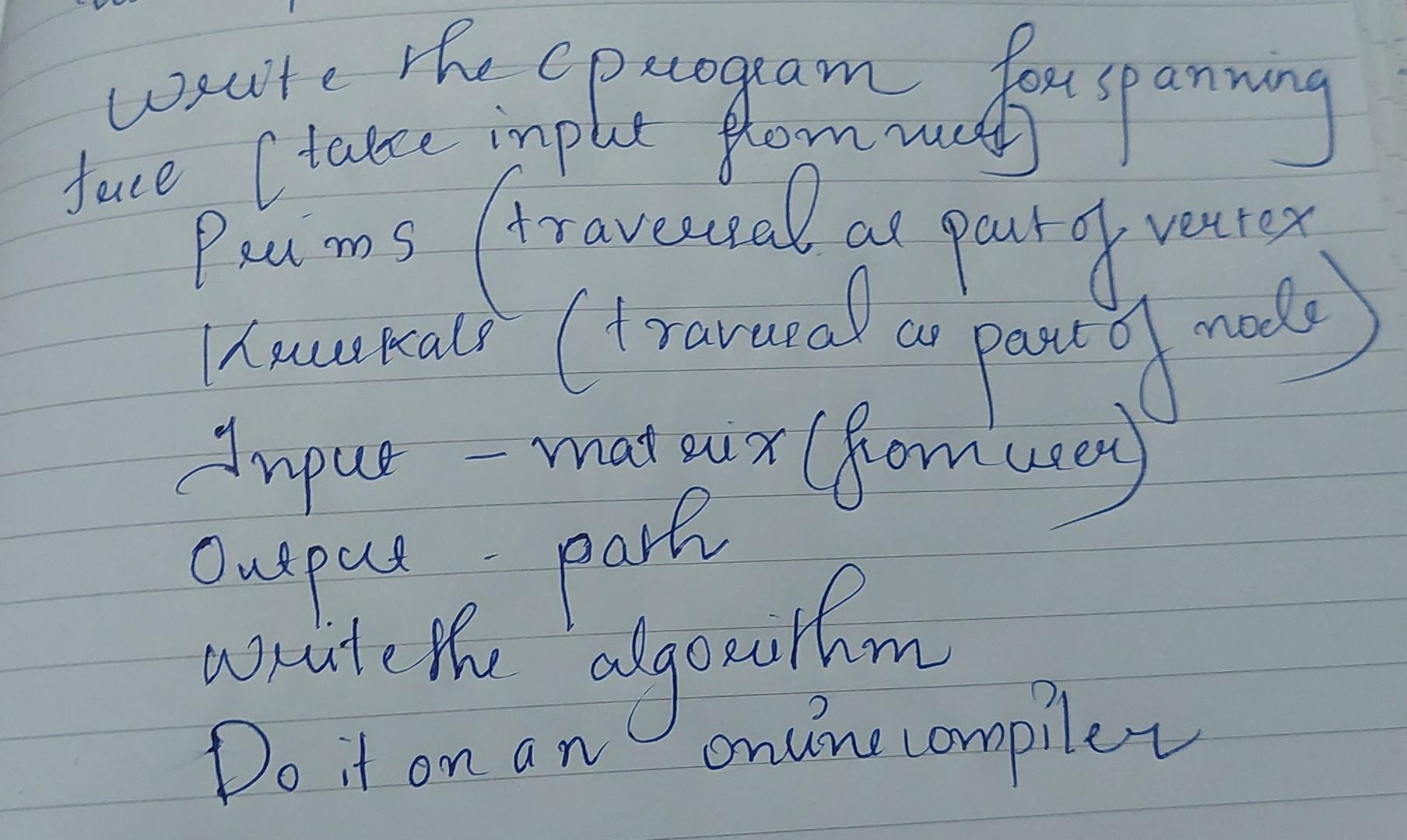 Solved Write The Cprogram For Spanning Juce Take Inplet