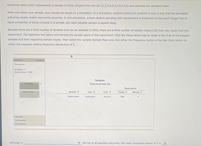 Solved Randomly select (with replacement) a sample of three | Chegg.com