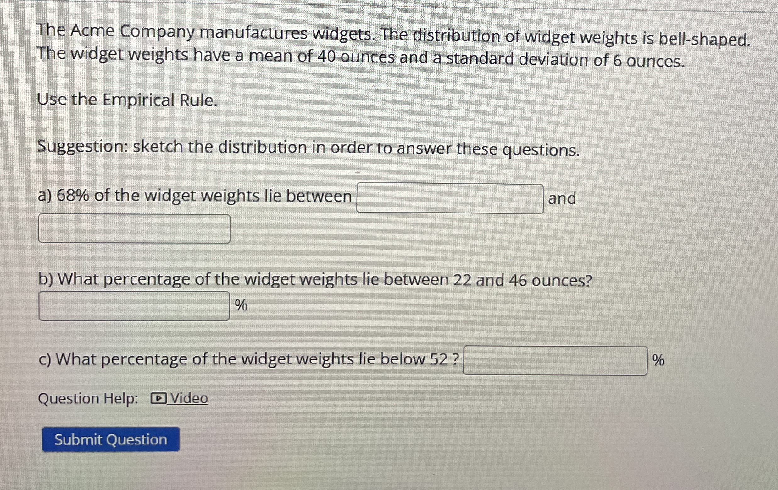 Solved The Acme Company manufactures widgets. The | Chegg.com