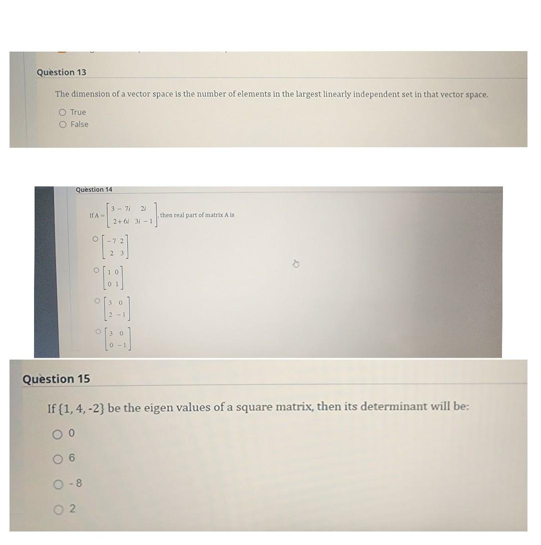 Solved The dimension of a vector space is the number of | Chegg.com