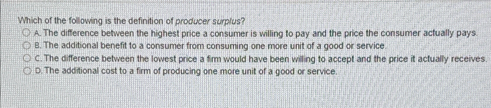 Solved Which of the following is the definition of producer | Chegg.com