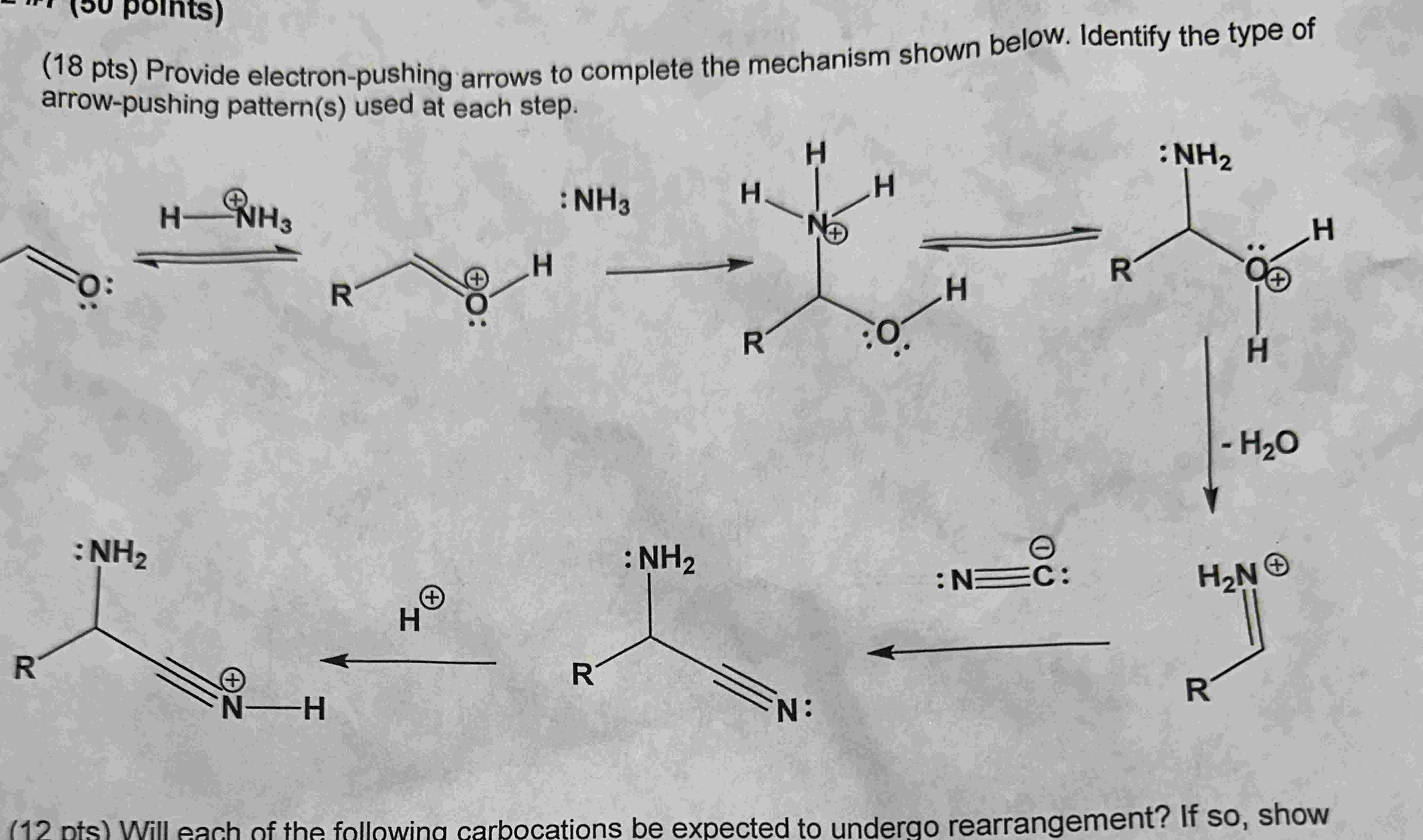Solved (18 ﻿pts) ﻿Provide electron-pushing arrows to | Chegg.com