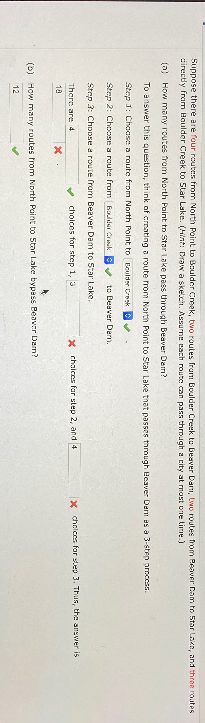 Solved Suppose there are four routes from North Point to | Chegg.com