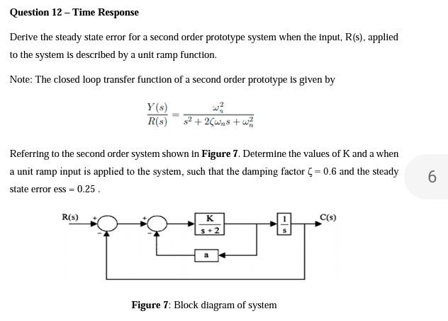 Solved Question 12-Time Response Derive the steady state | Chegg.com